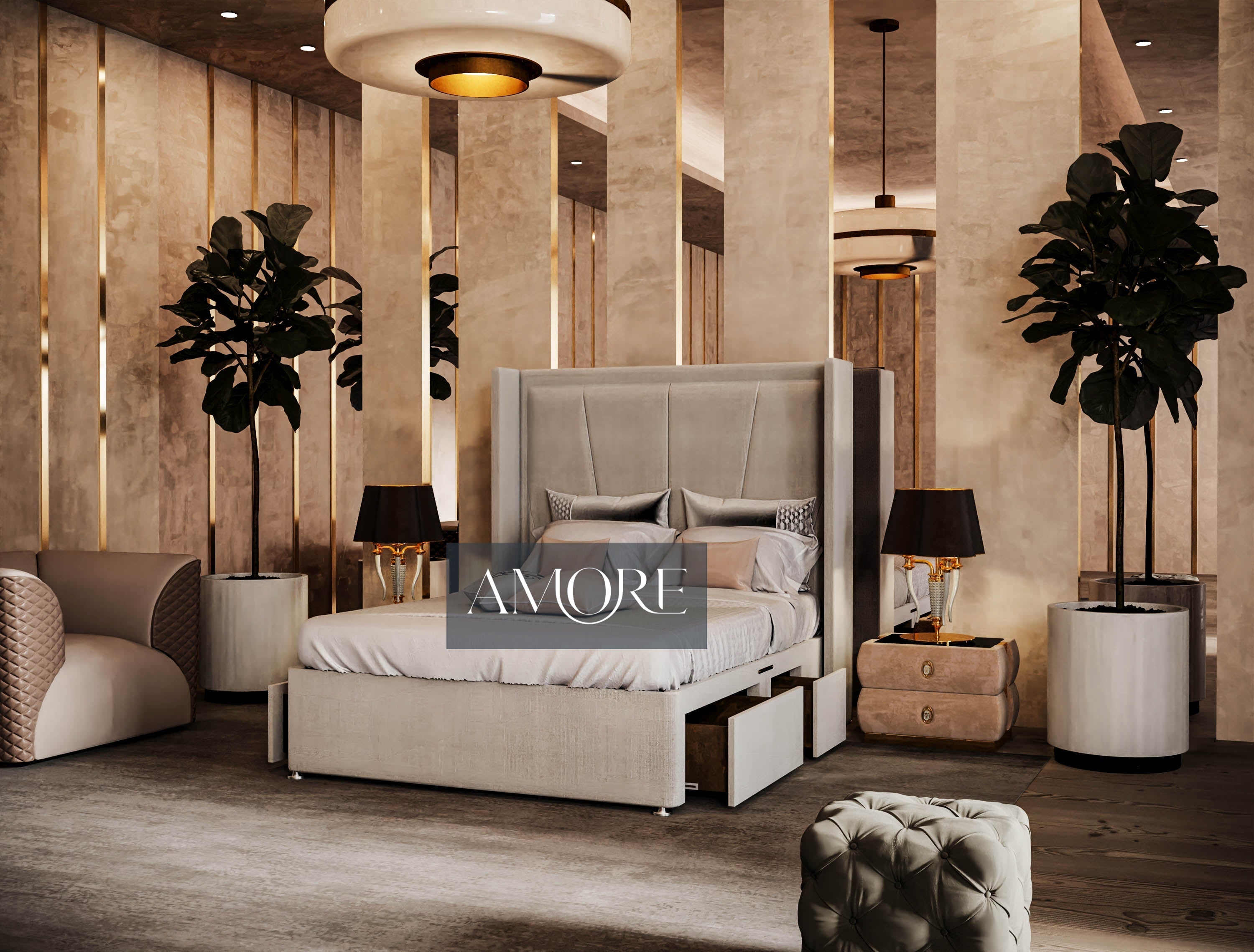 Snowden Winged Drawer Storage Divan Bed | Amore