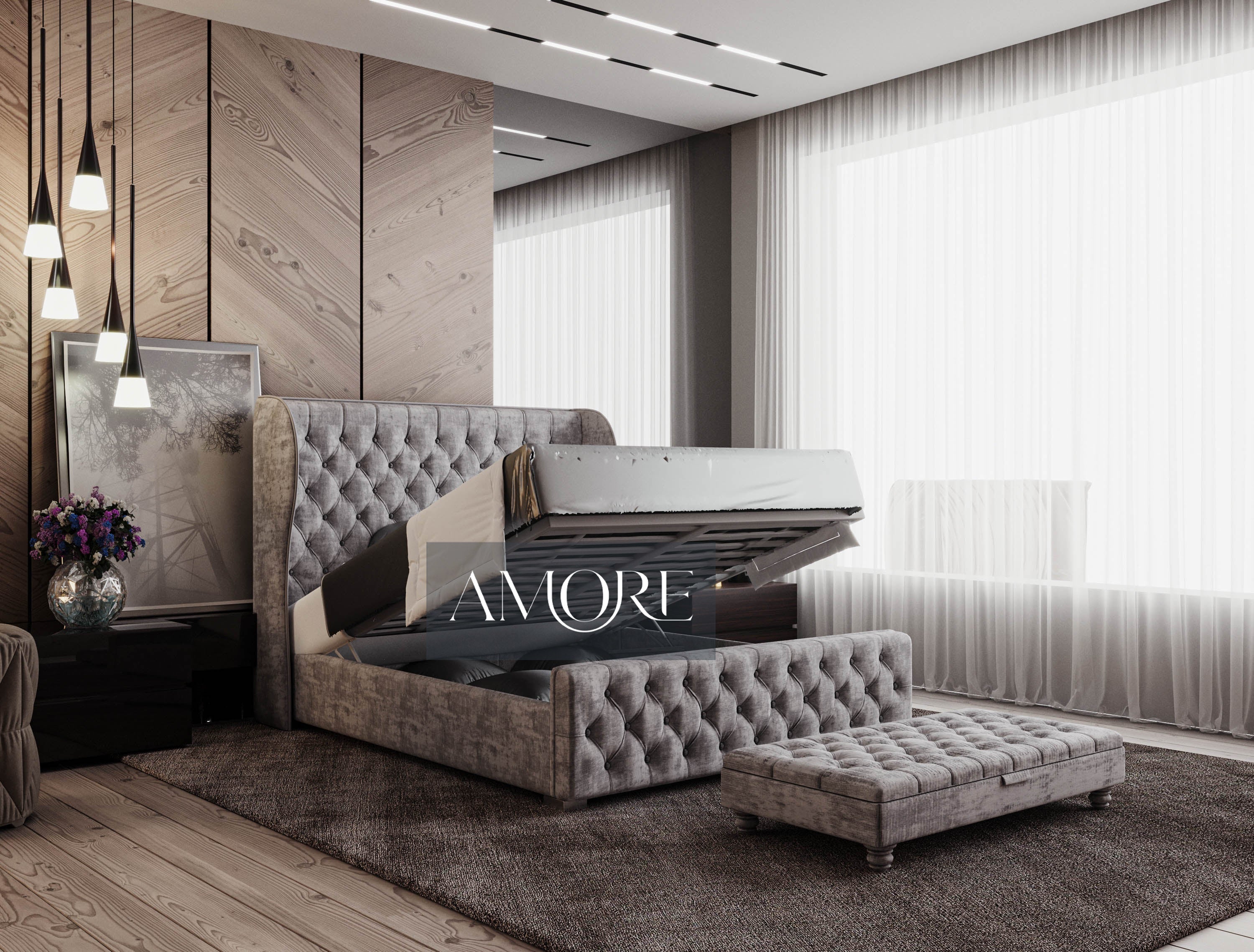 Rylan Winged Bed | Amore